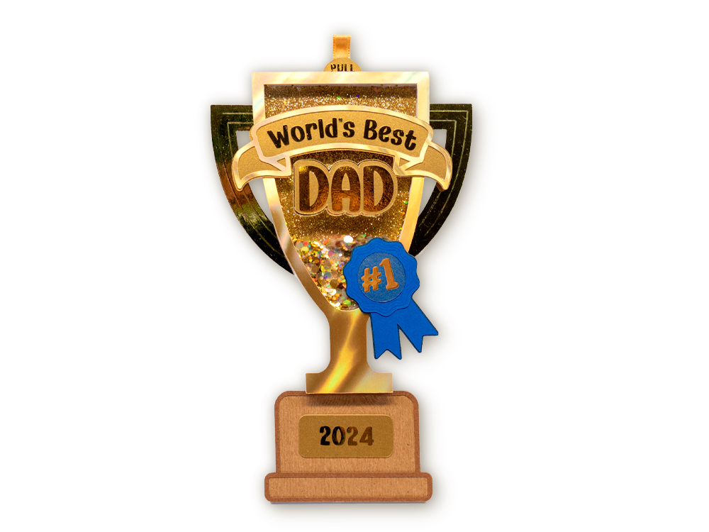 World's Best Dad Trophy Shaker Card - Craft Whirled